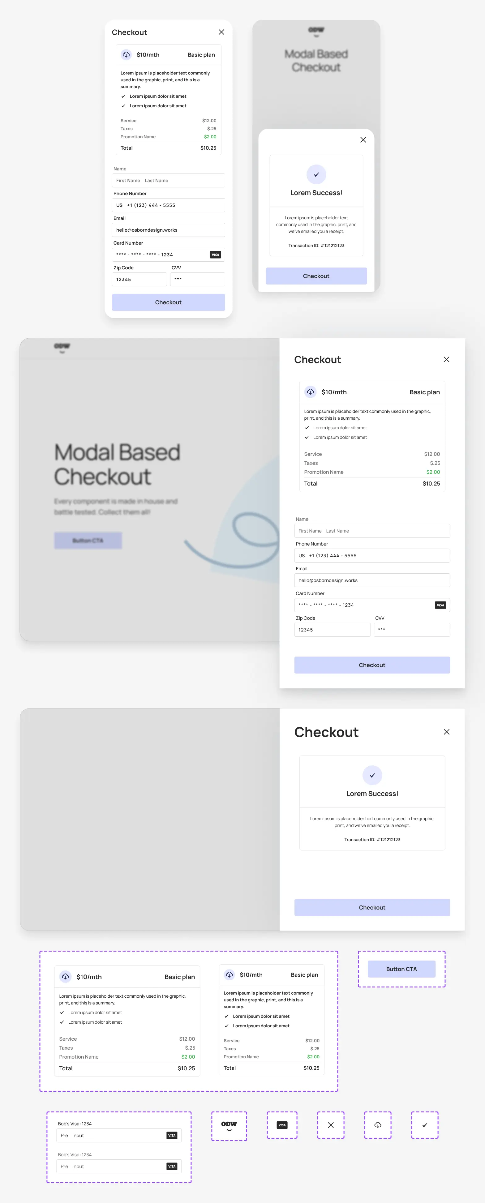 Figma Sidebar Checkout UI, UI Component | Component Collector Design System